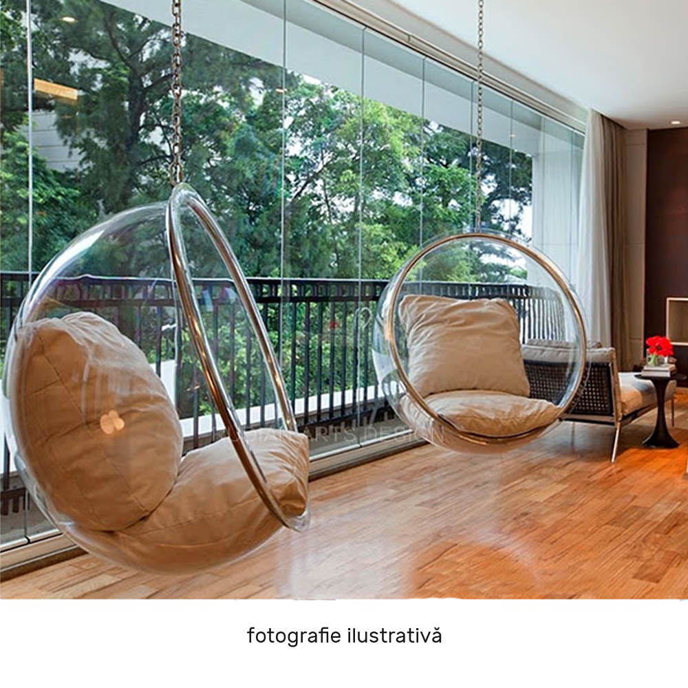 Scaun suspendat Bubble Tip 1, roz/ argintiu/ alb | Kondela.ro