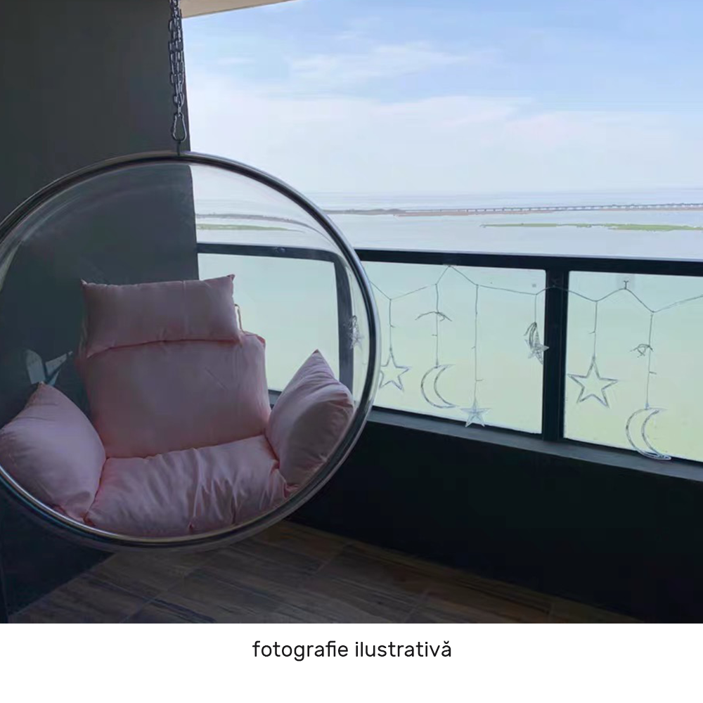 Scaun suspendat Bubble Tip 1, roz/ argintiu/ alb | Kondela.ro