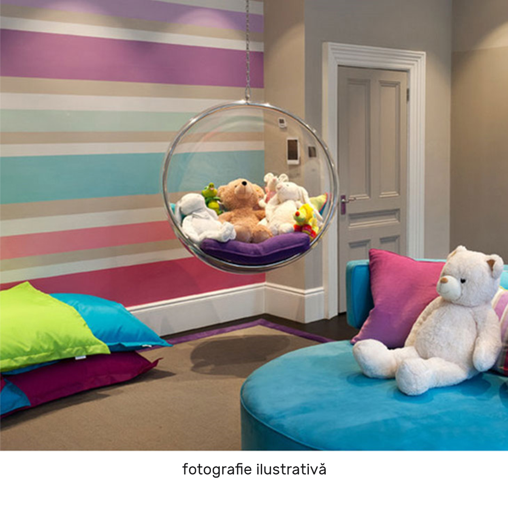 Scaun suspendat Bubble Tip 1, roz/ argintiu/ alb | Kondela.ro