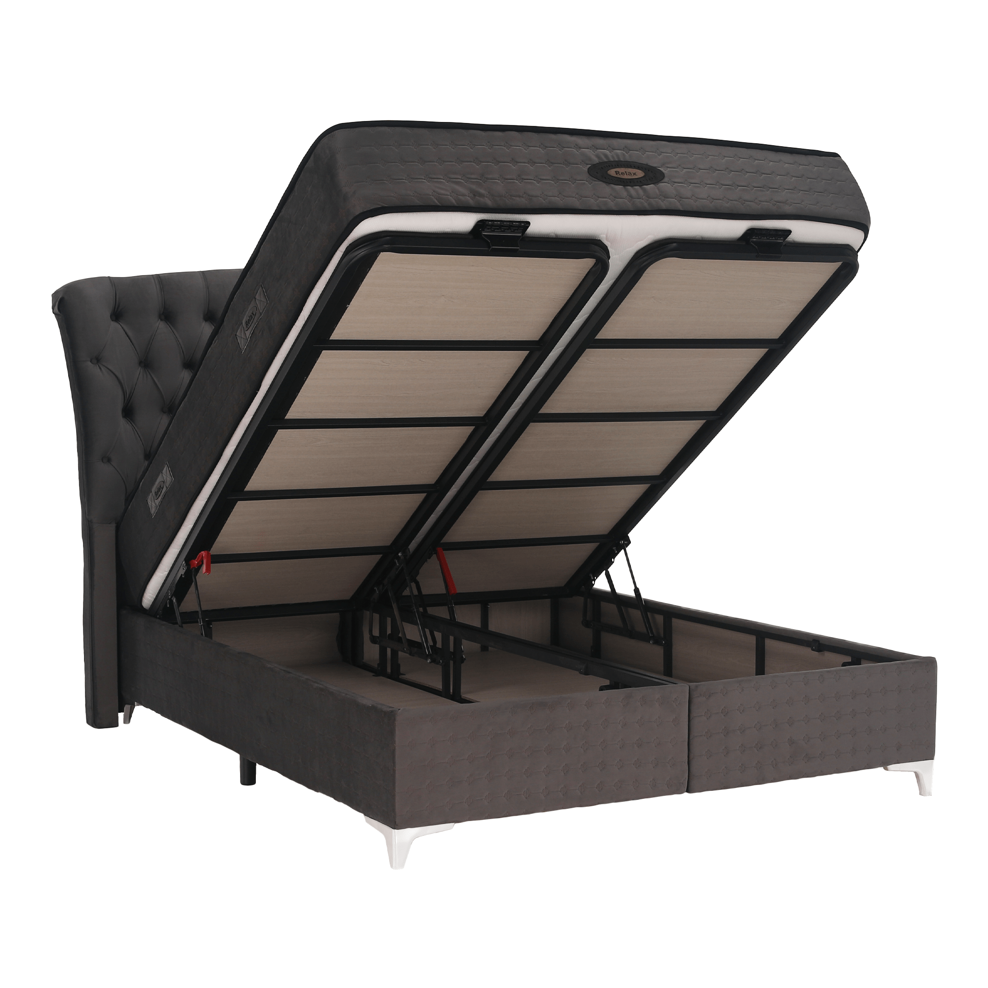 Pat boxspring Mersia, 160x200, gri | Kondela.ro