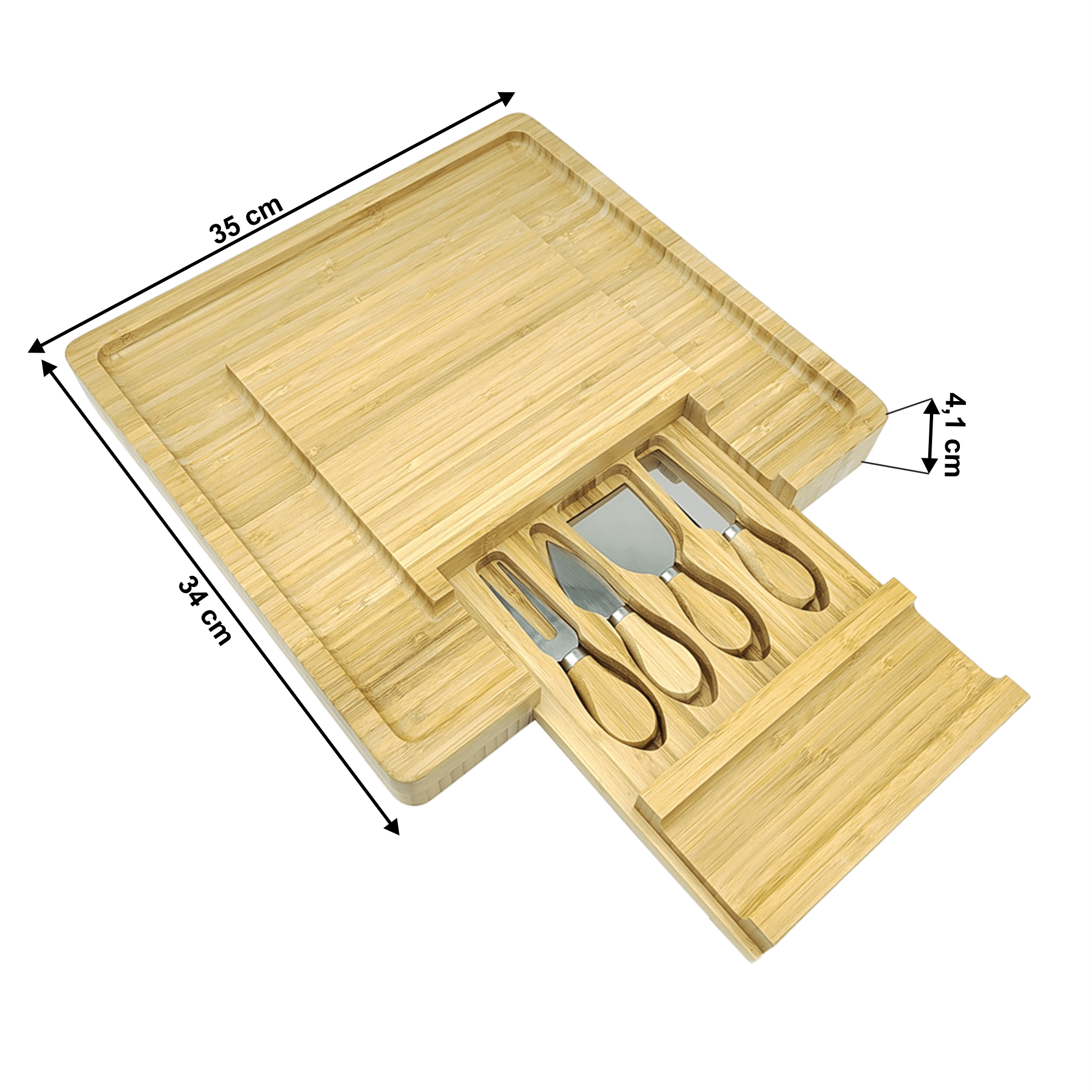 Tavă de brânză cu accesorii MANDOL, natural | Kondela.ro