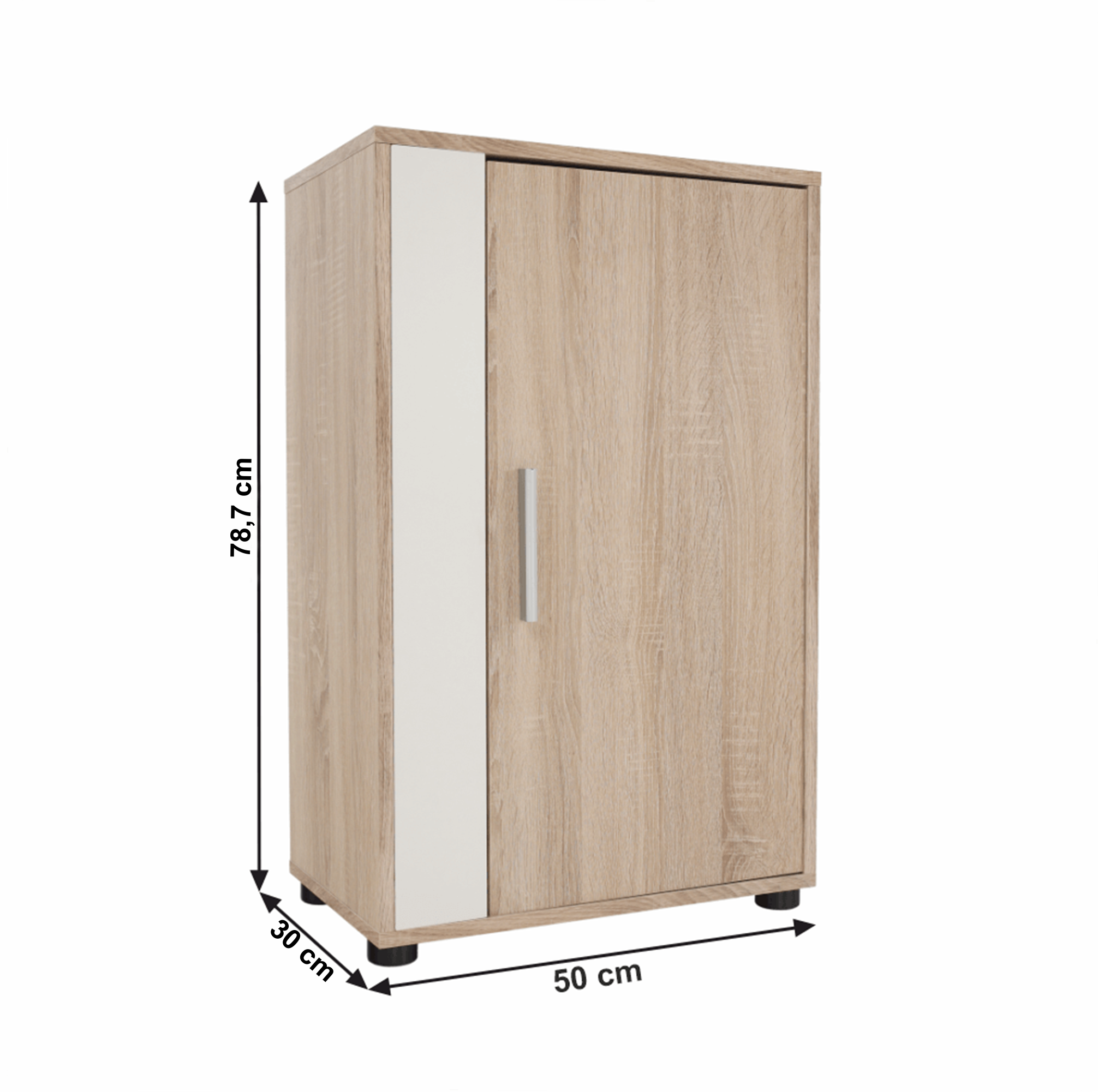 Mobilier de perete living Asole New, alb/stejar sonoma | Kondela.ro