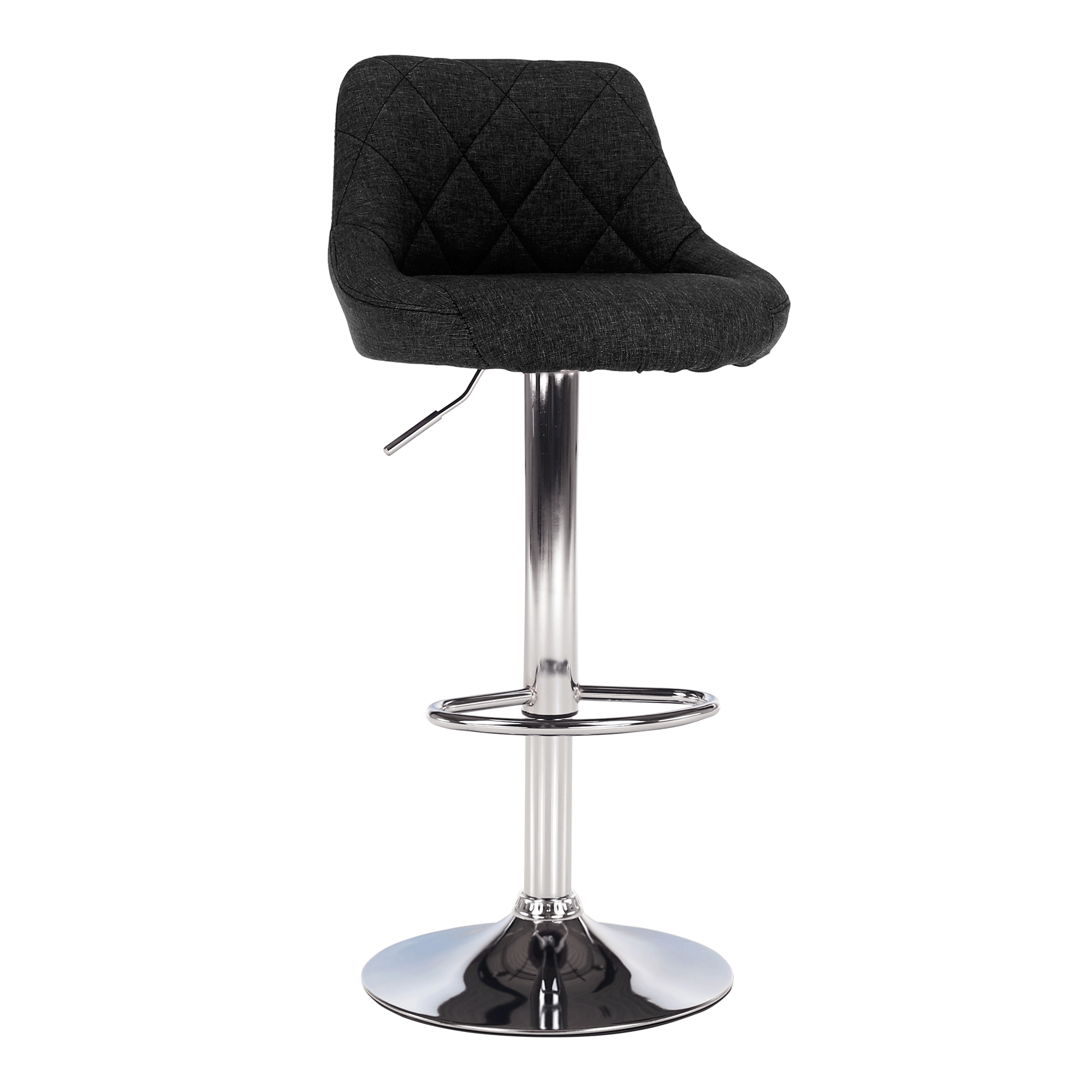 Scaun de bar MARID, piele ecologică negru/crom | Kondela.ro