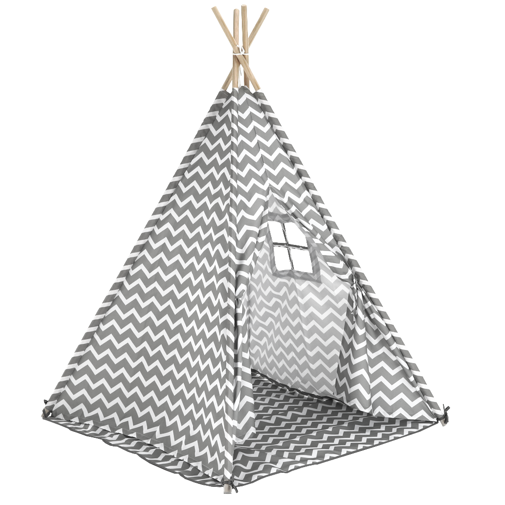 Cort copii ETENT, model gri/alb, teepee | Kondela.ro