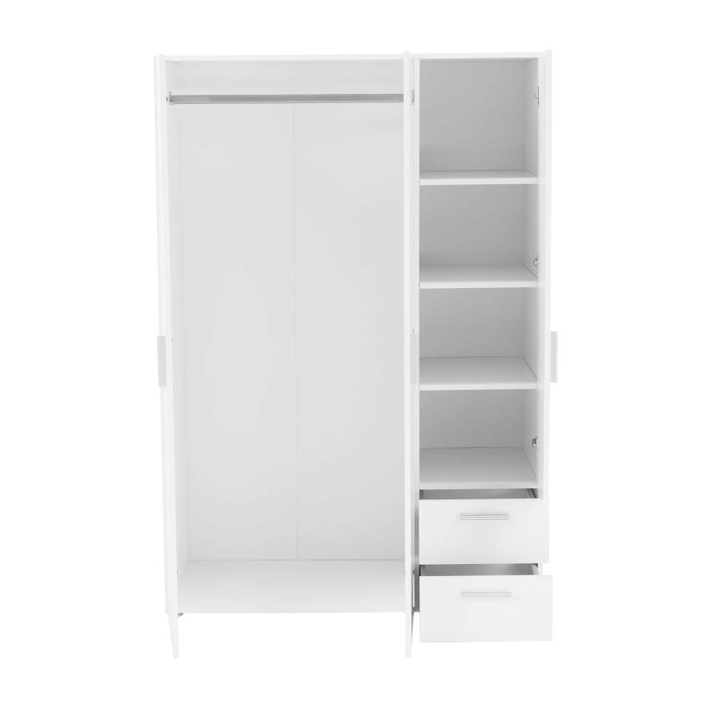 Dulap Adeli, alb, de haine, cu rafturi | Kondela.ro