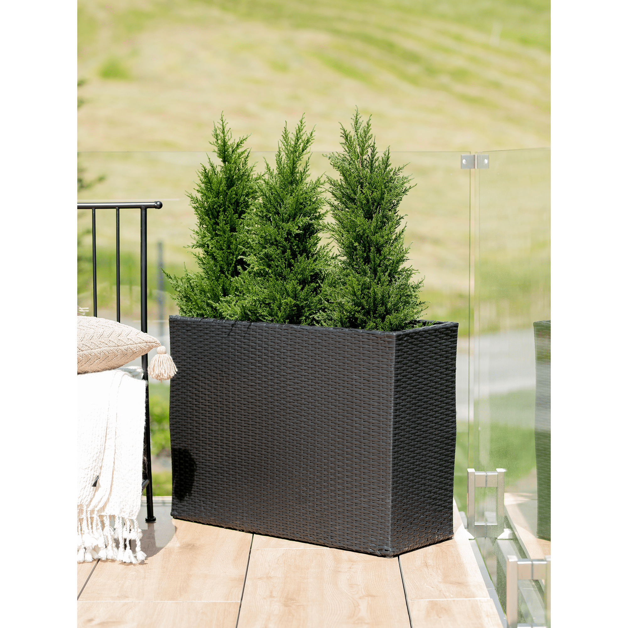 Rattan virágcserép Rams, fekete | Kondela.hu