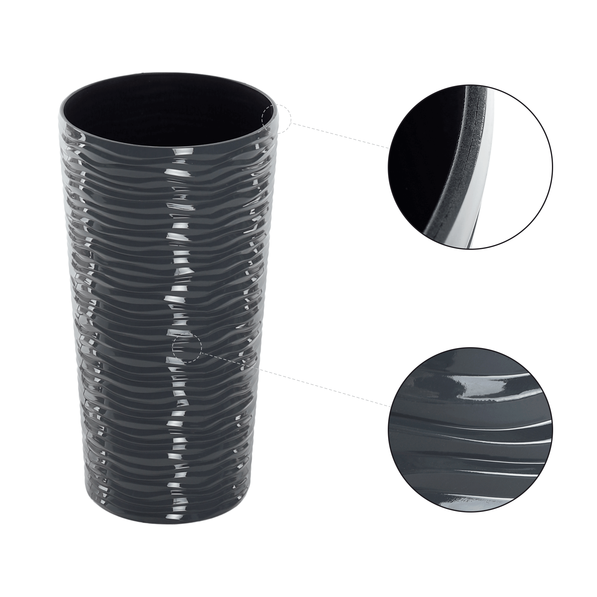 Ghiveci din plastic Krulo, gri | Kondela.ro