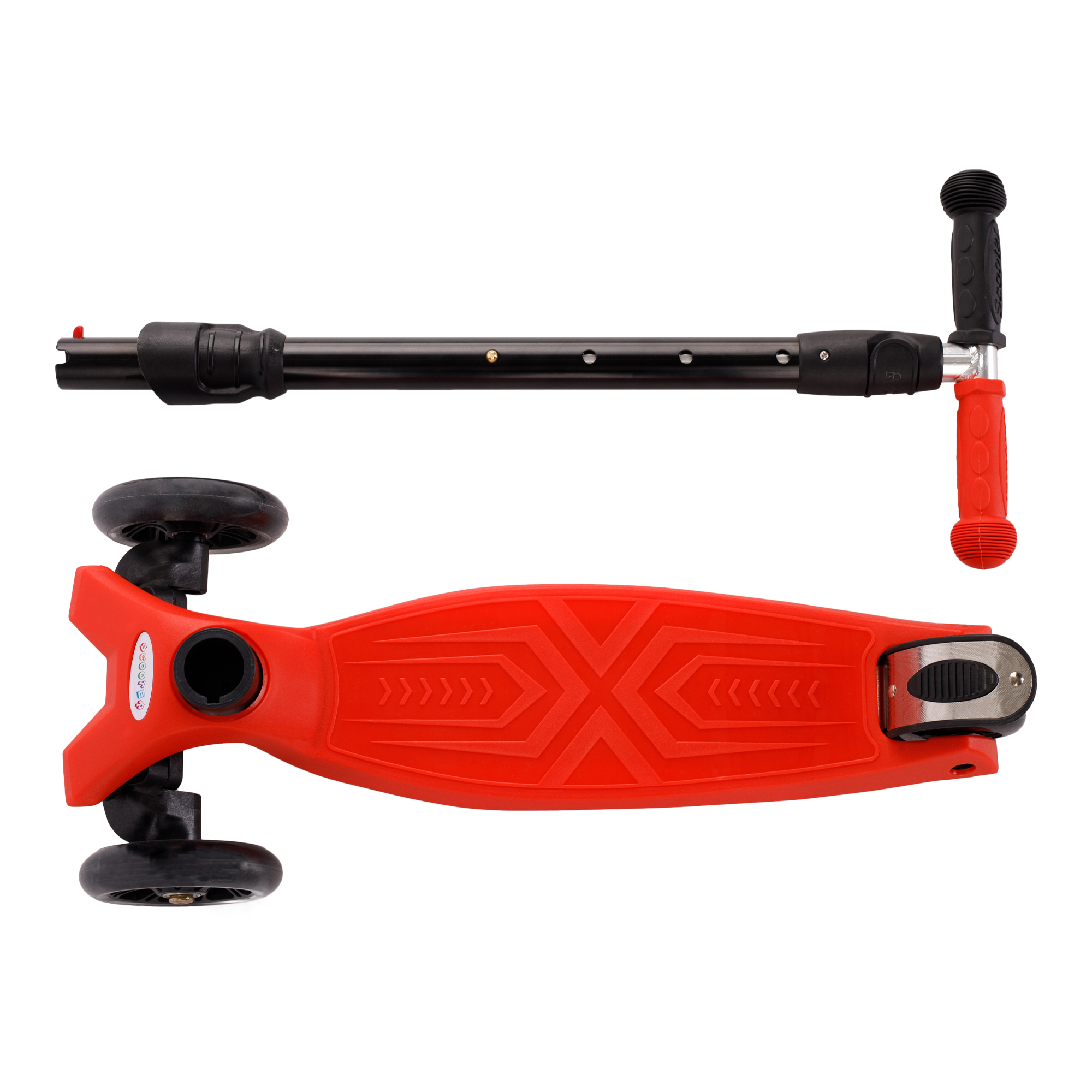 Gyerek roller Vaola Typ2, LED kerék, fekete/piros | Kondela.hu